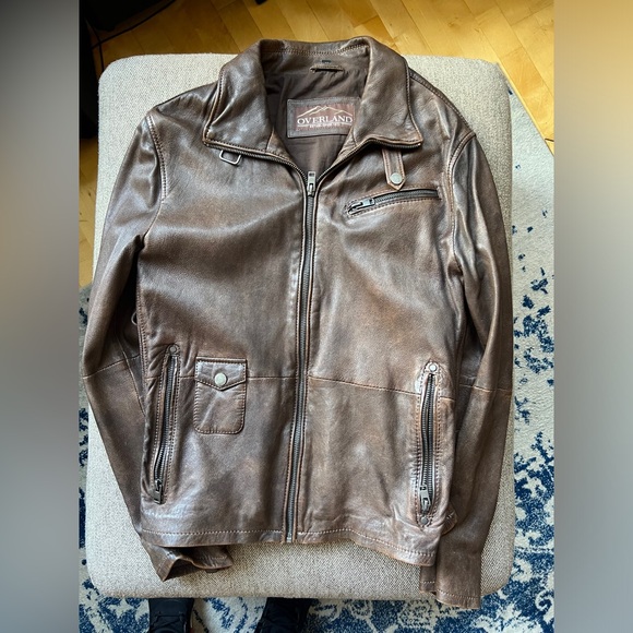 Overland | Jackets & Coats | Mens Overland Brown Leather Jacket Medium | Poshmark